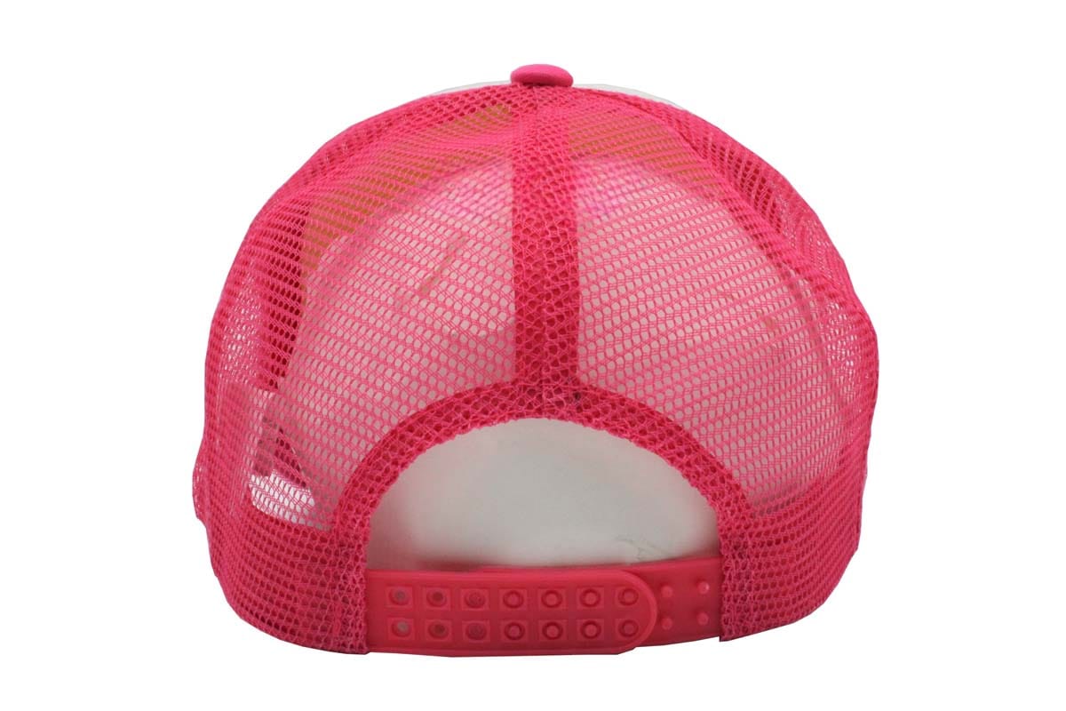Gorra Trucker Combinada Blanco/Rosa Mexicano - Gorras México
